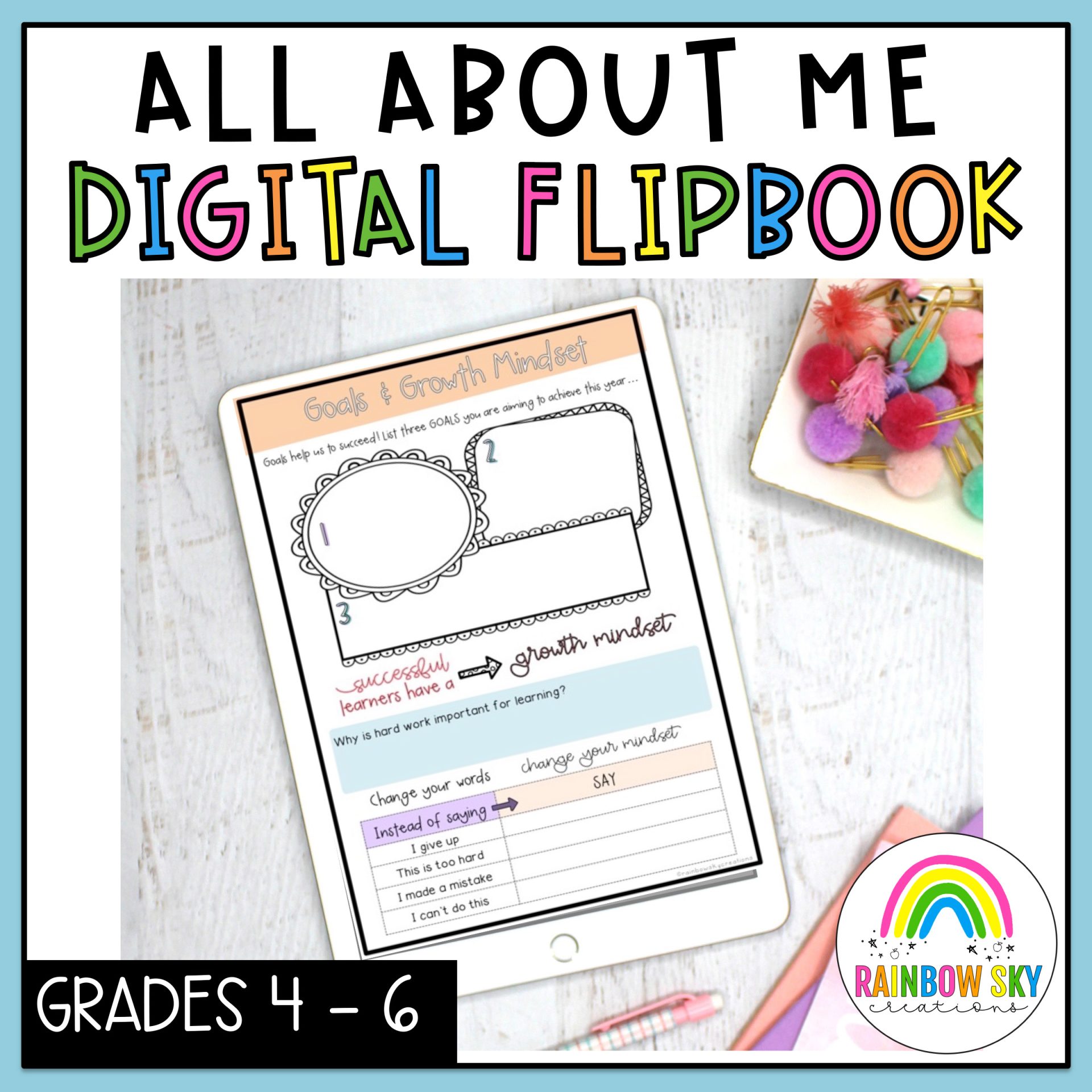 All About Me Flipbook | Back To School | Years 4-6 [Digital] – Rainbow ...
