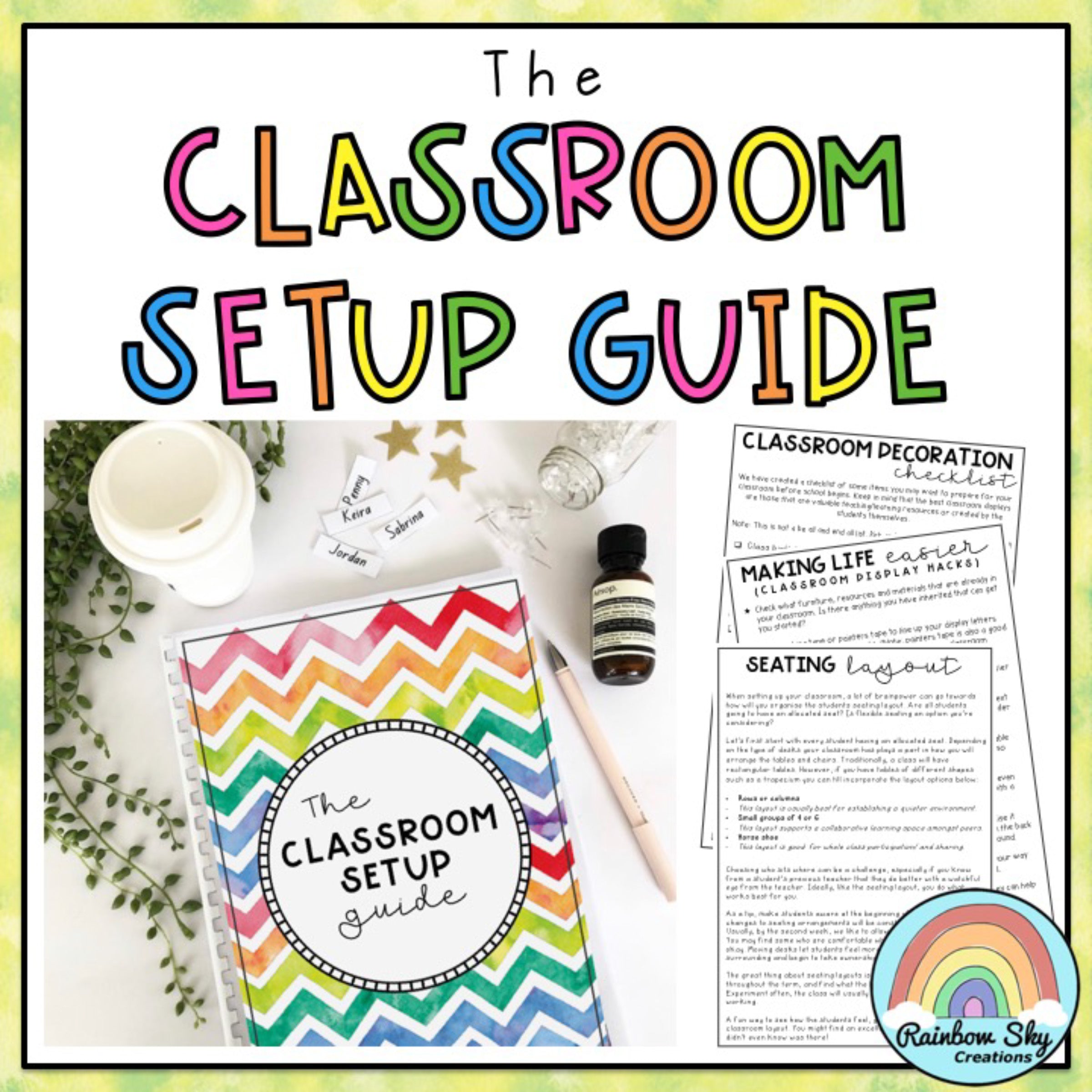 Classroom Setup Guide - Class Decoration Checklist – Rainbow Sky ...
