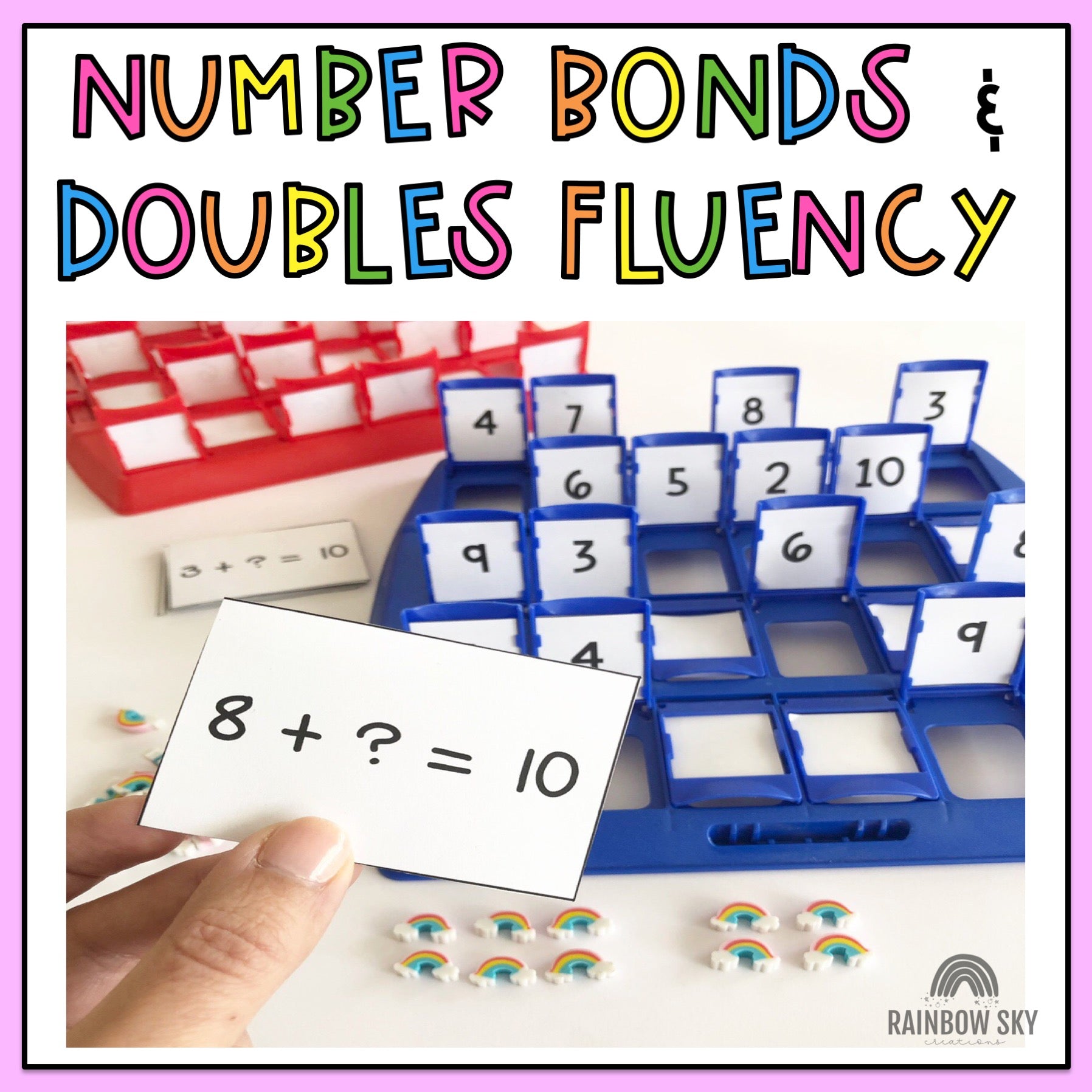 Number Bonds & Doubles Fluency Games (Editable) – Rainbow Sky Creations AU