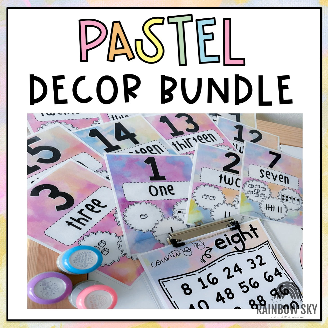 Classroom Decor BUNDLE [Pastel Theme] – Rainbow Sky Creations AU