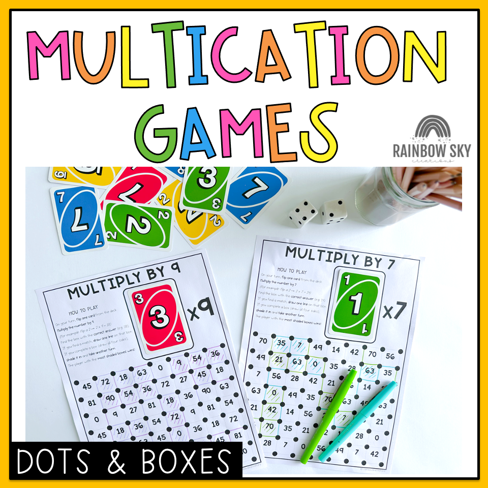 Multiplication Games | Number Fluency Games: Dots and Boxes – Rainbow ...