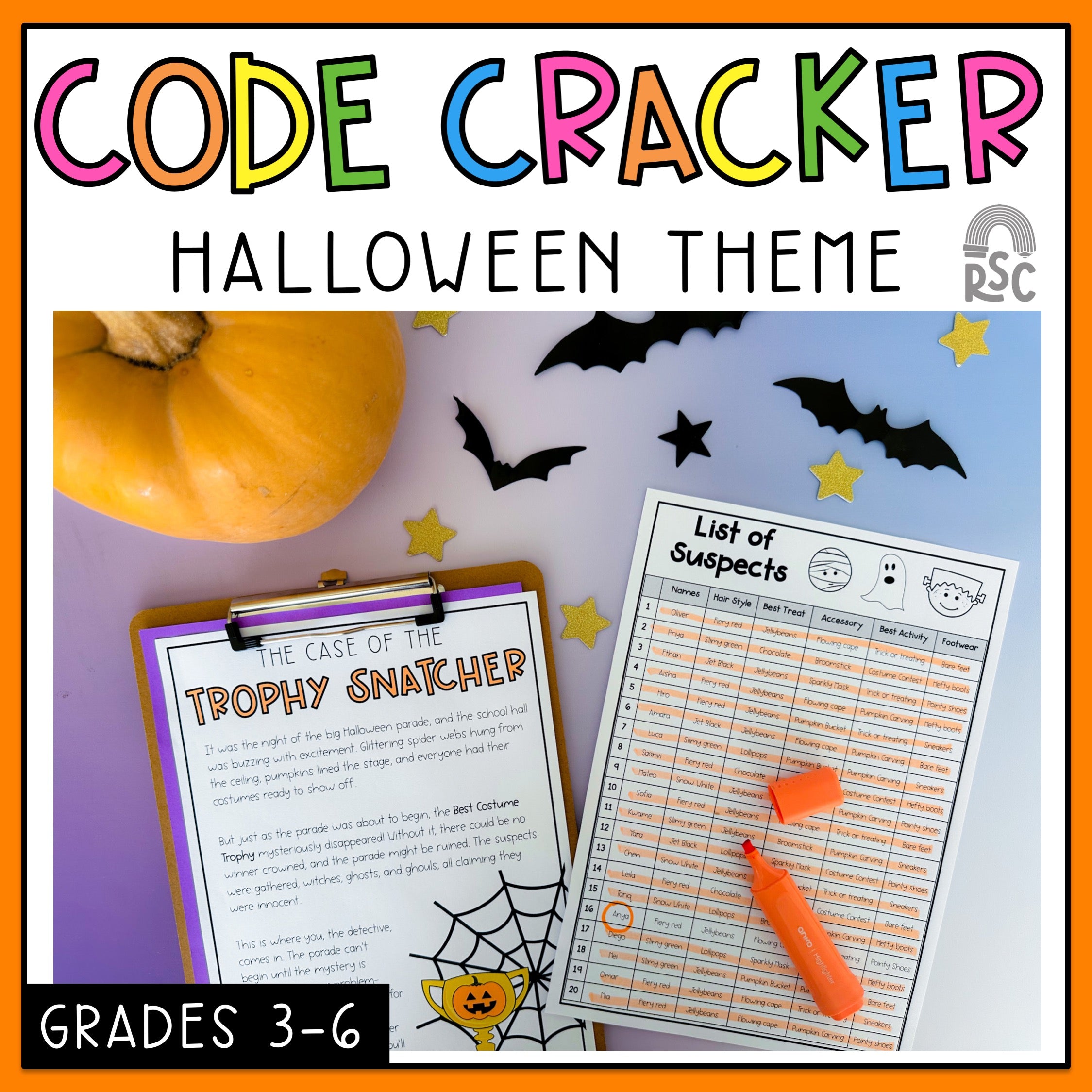 Halloween Math Code Cracker - Escape Room (Grades 3-6) – Rainbow Sky ...