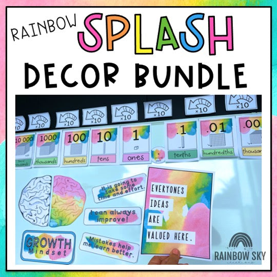 Classroom Decor BUNDLE [Splash Rainbow Theme] – Rainbow Sky Creations AU