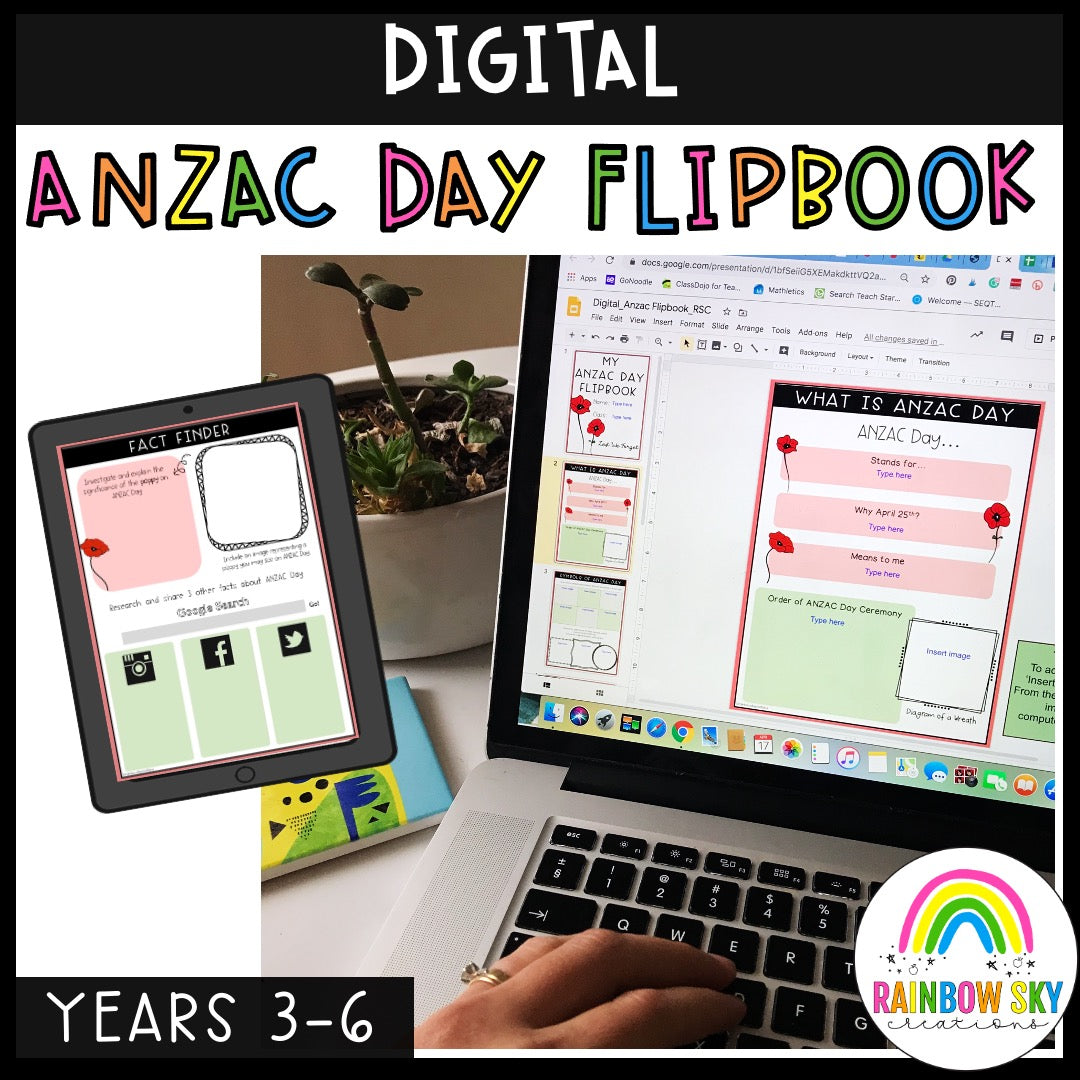 ANZAC Day Flipbook | Years 3-6 [Digital] – Rainbow Sky Creations AU
