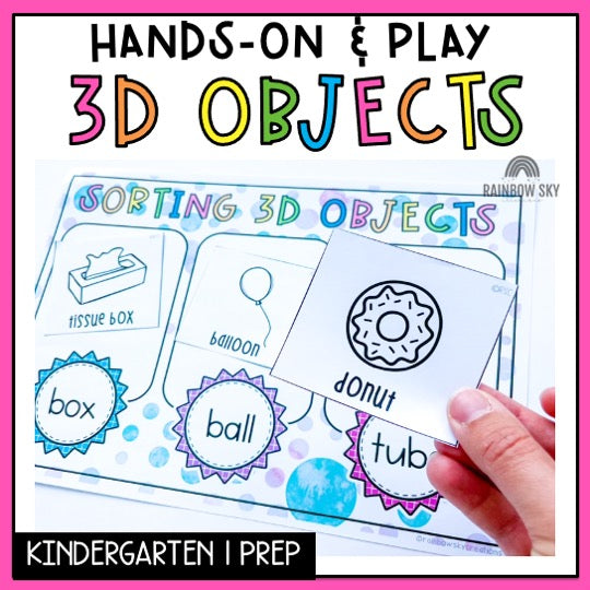 3D Objects Math Centres - Geometry (Kindergarten) – Rainbow Sky ...