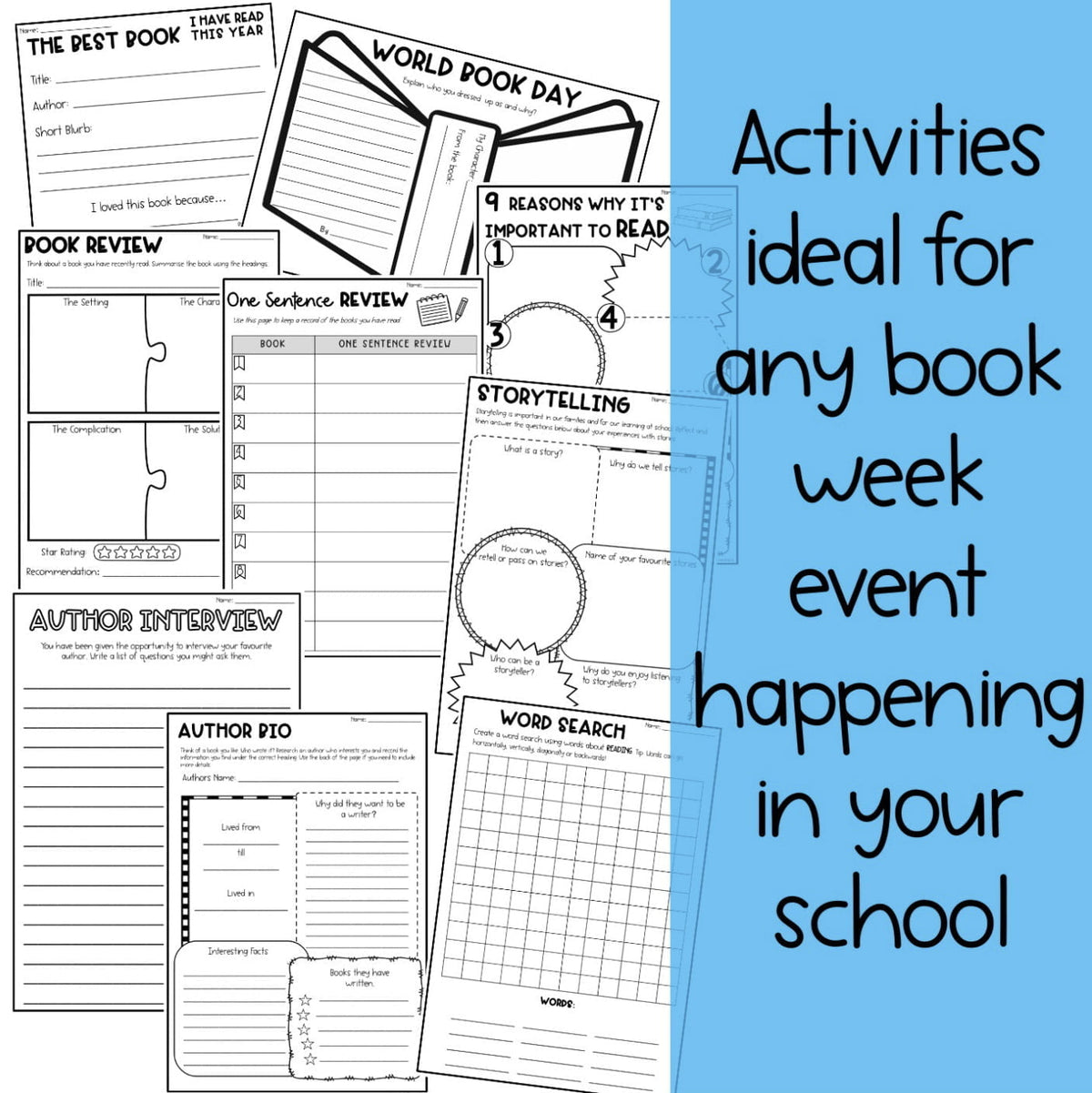 Book Week Reading Activities - World Book Day (Grades 3-6) – Rainbow ...