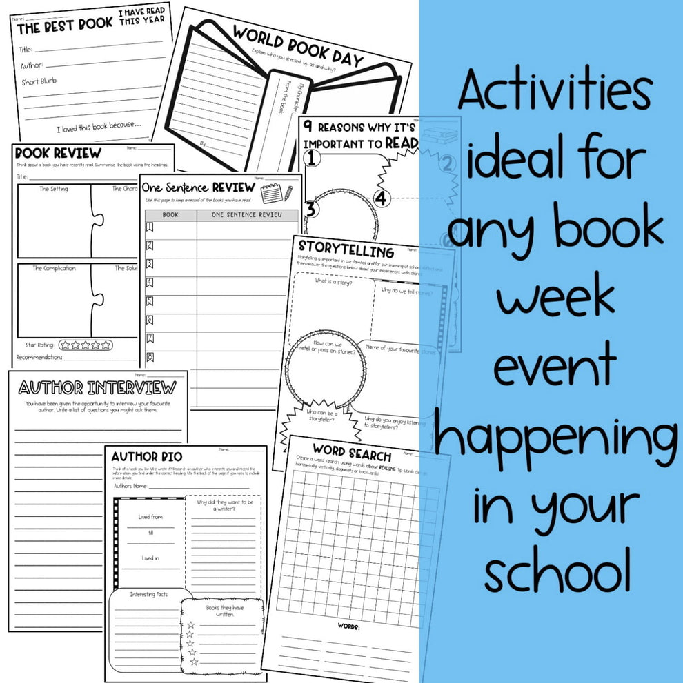 Book Week Reading Activities - World Book Day (Grades 3-6) – Rainbow ...
