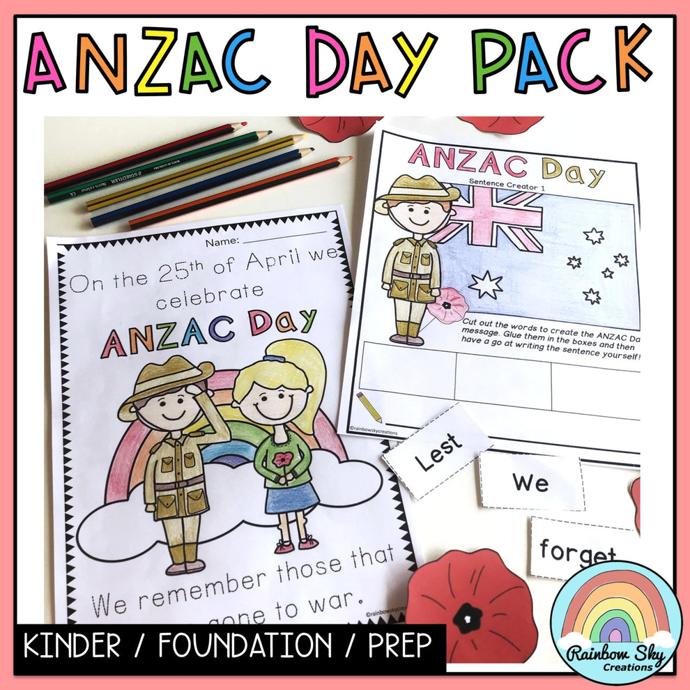 ANZAC Day Activities | Kindergarten, Foundation, Prep – Rainbow Sky ...