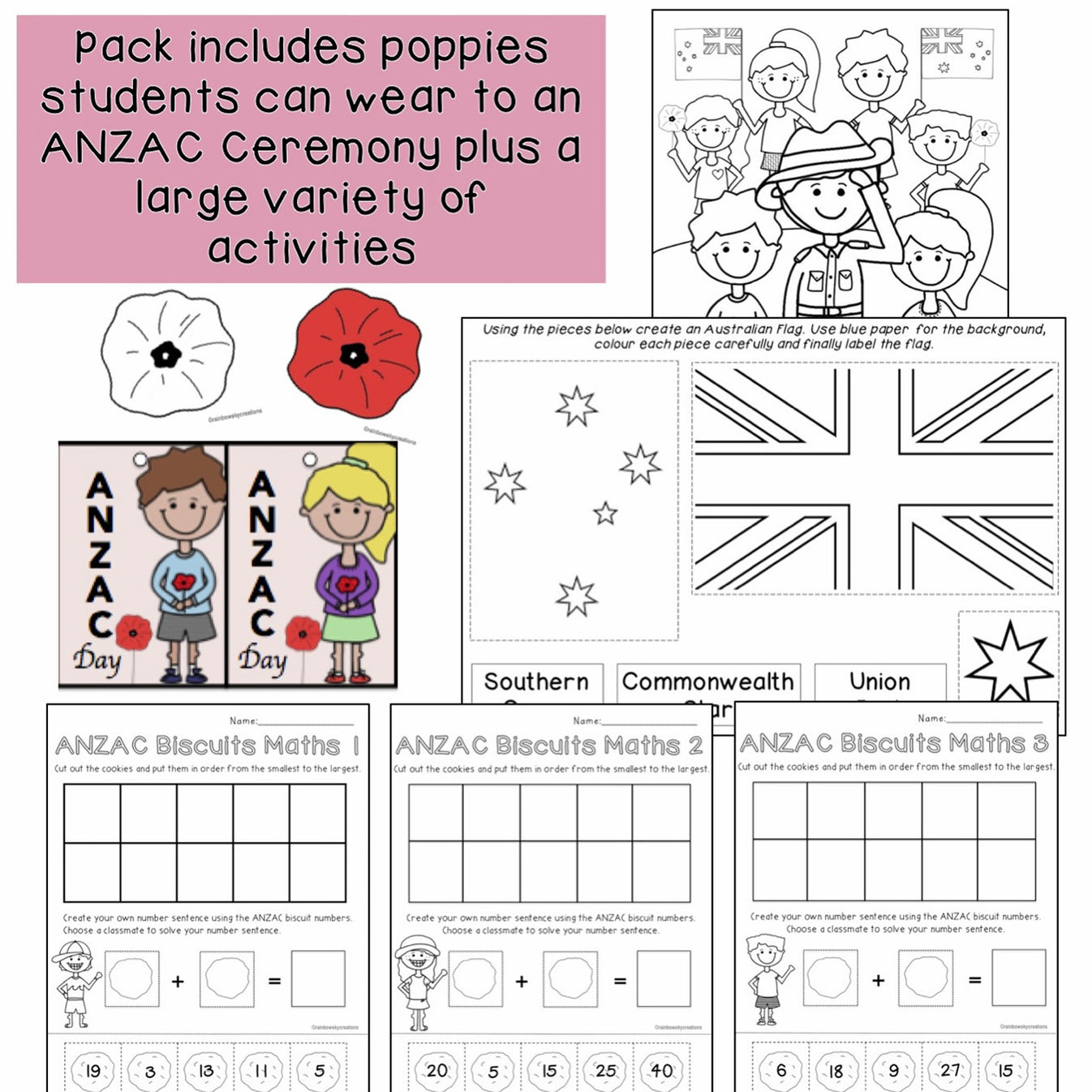 ANZAC Day Activities | Years 1-2 [Digital & Printable] – Rainbow Sky ...