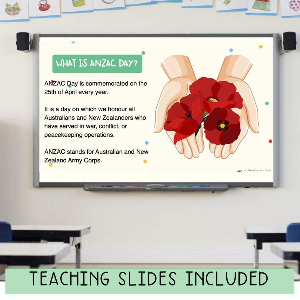 ANZAC Day Slideshow & Symbols | ANZAC Day Presentation – Rainbow Sky ...