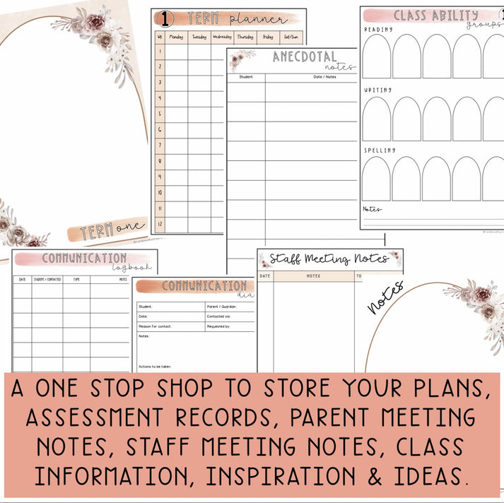 Australian Teacher Planner - Annual Teacher Diary (Terracotta Arch The ...