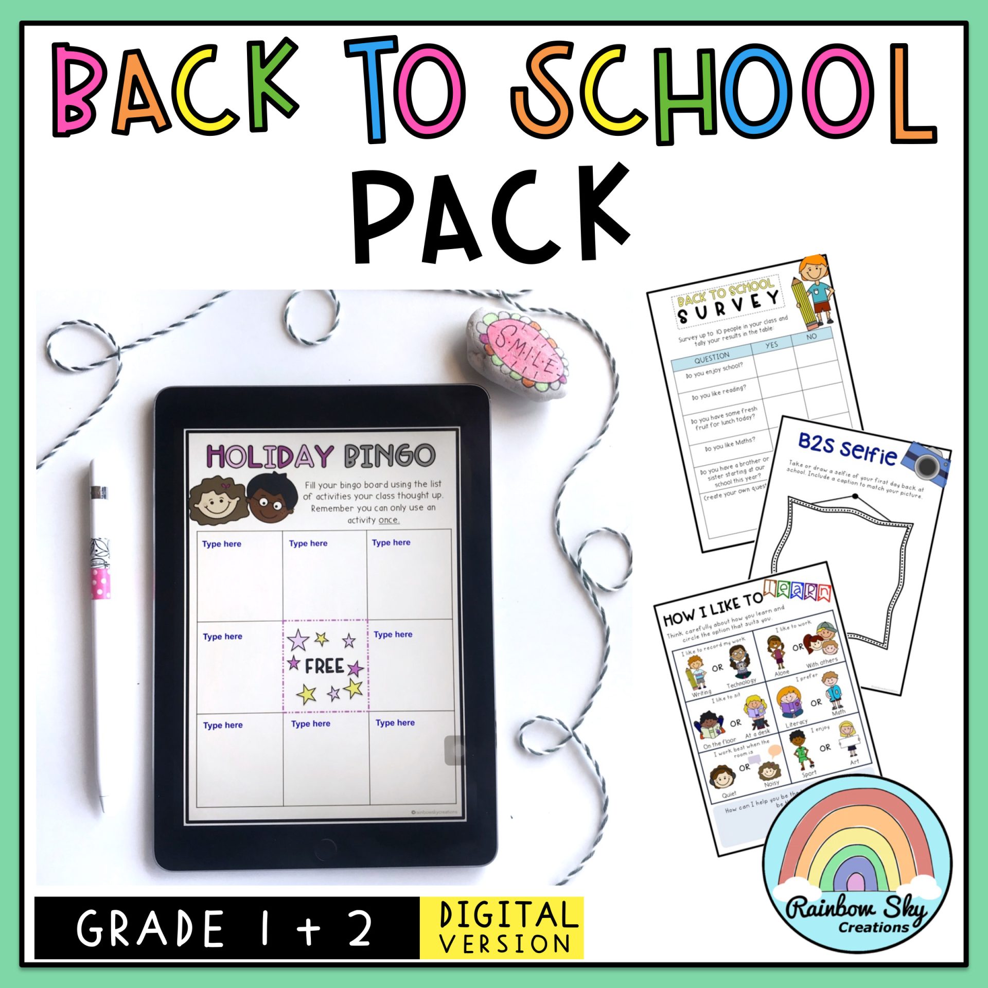 Back To School Activities | Grades 1-2 [Digital] – Rainbow Sky Creations AU