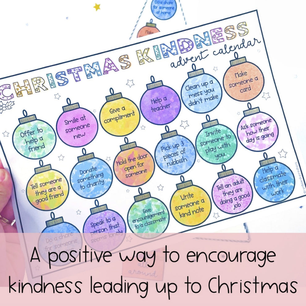 Christmas Kindness Advent Calendar - End Of Year Activity – Rainbow Sky ...