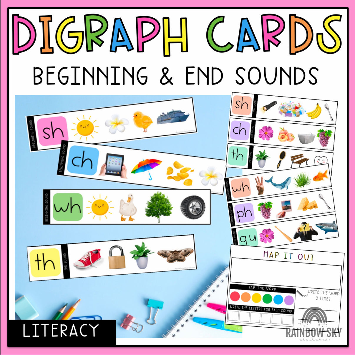 Digraph Activity - Beginning & End Digraph Game - Spelling & Word Work ...