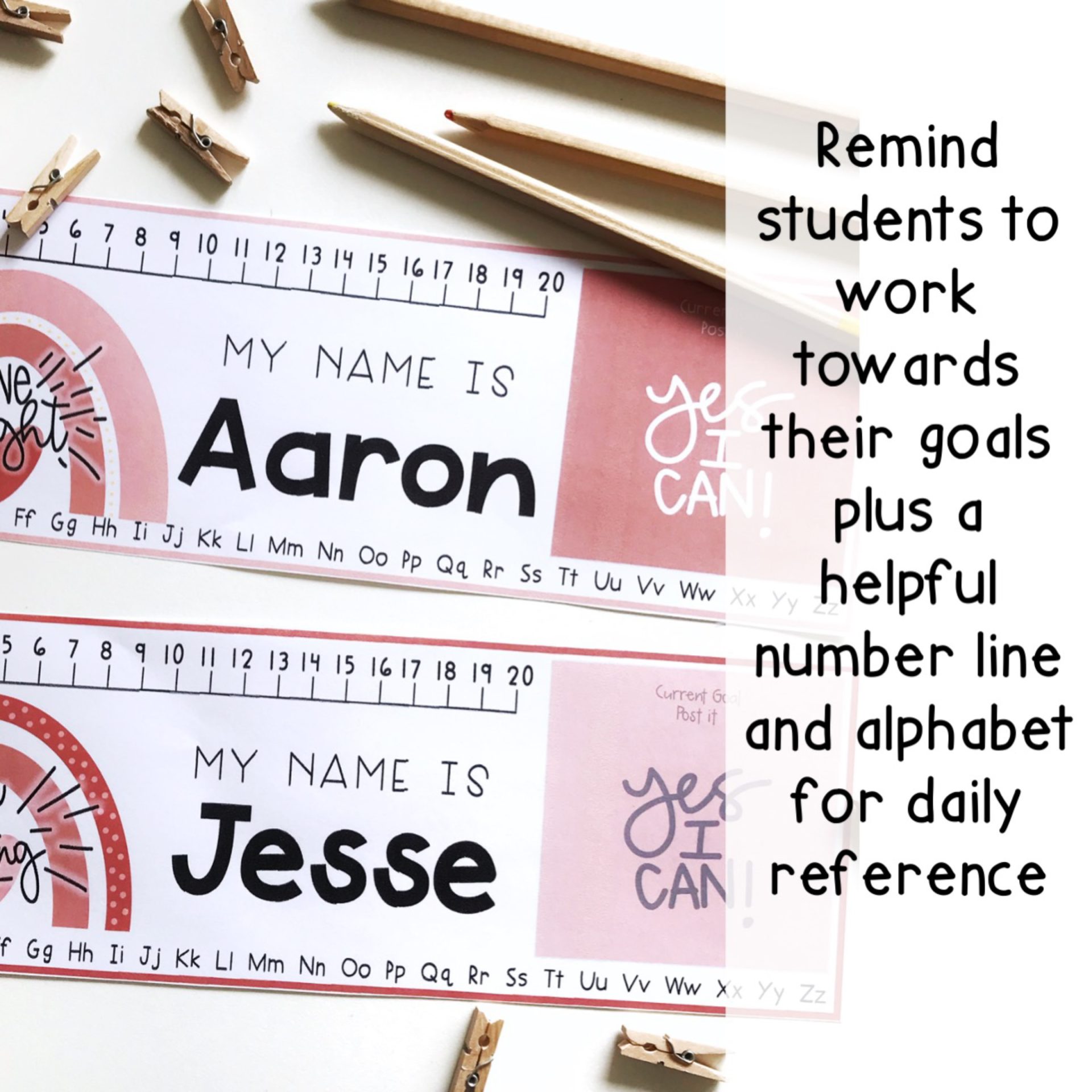 Goal Setting Desk Plates - Name Tags (Neutral Rainbow Theme) – Rainbow ...