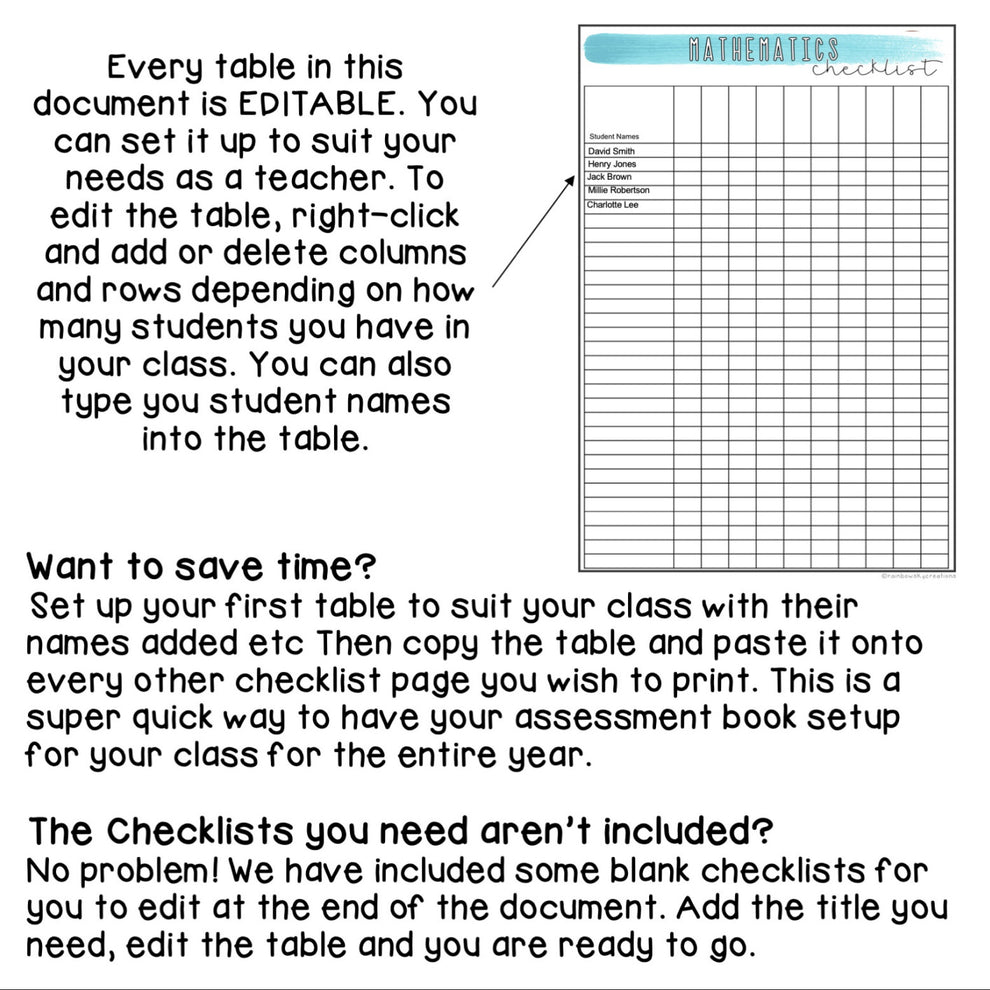 Editable Teacher Assessment Book - Data Records (Eucalyptus Theme ...