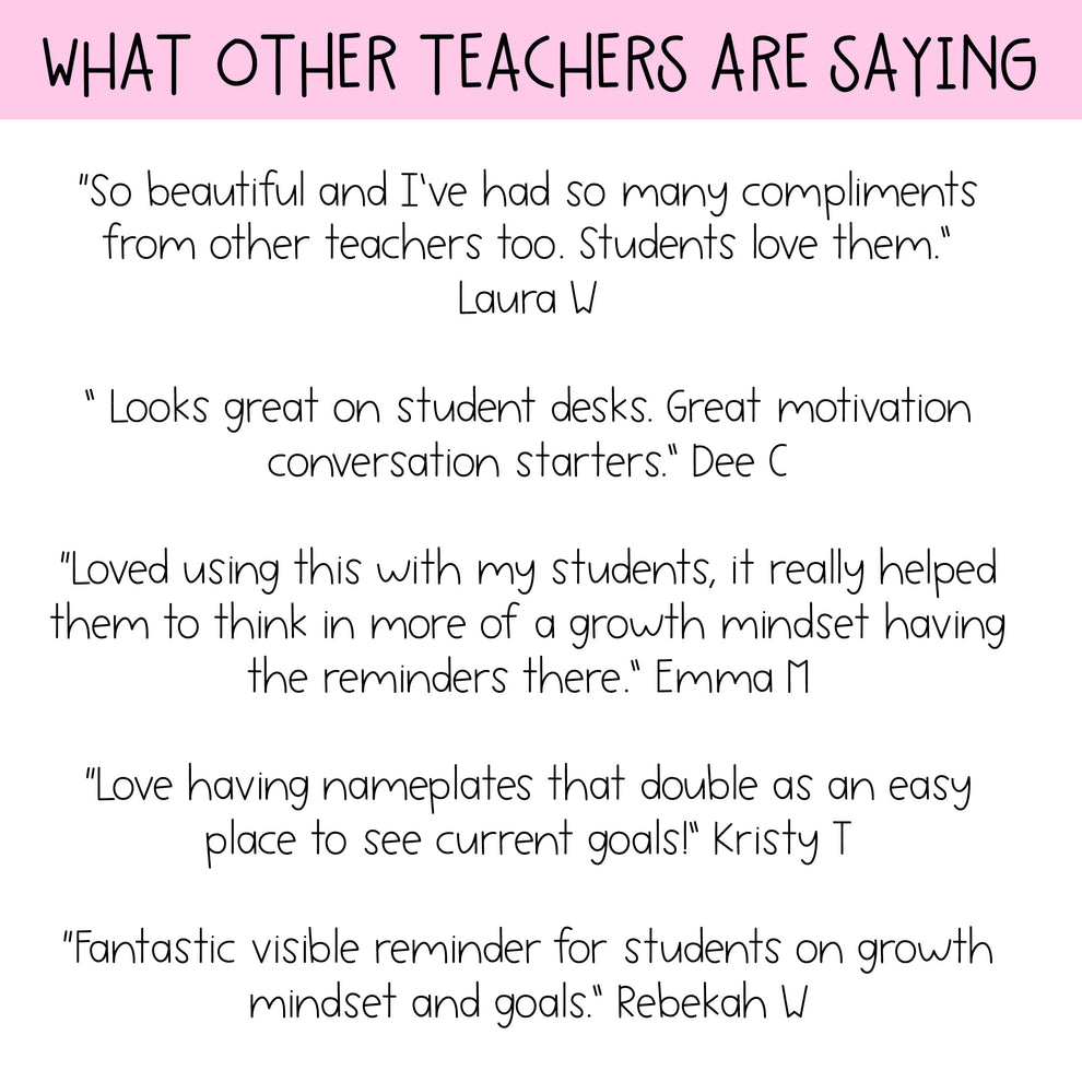 Growth Mindset Editable Desk Plates (Pastel Theme) – Rainbow Sky ...