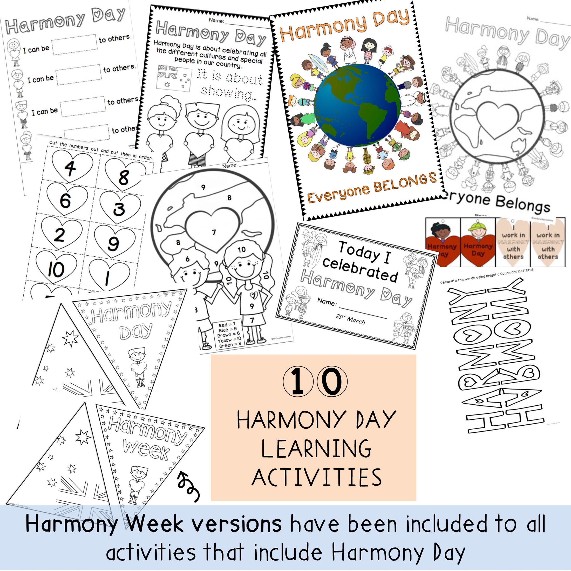 Harmony Day Pack ( Kindergarten) – Rainbow Sky Creations AU