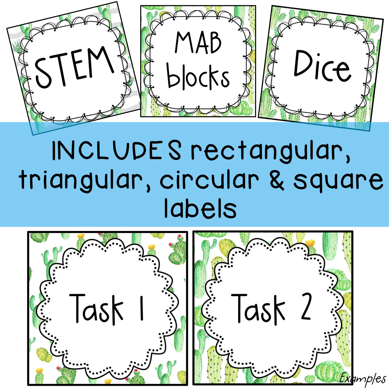 Editable Classroom Labels & Name Tags (Cactus & Succulent Theme ...