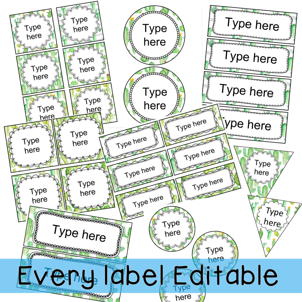 Editable Labels | Classroom Labels | Name Tags [Cactus & Succulent The ...