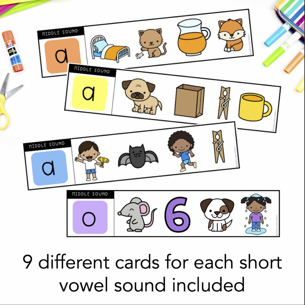 Middle Sound Activity | Middle Sound Phonics Game – Rainbow Sky ...