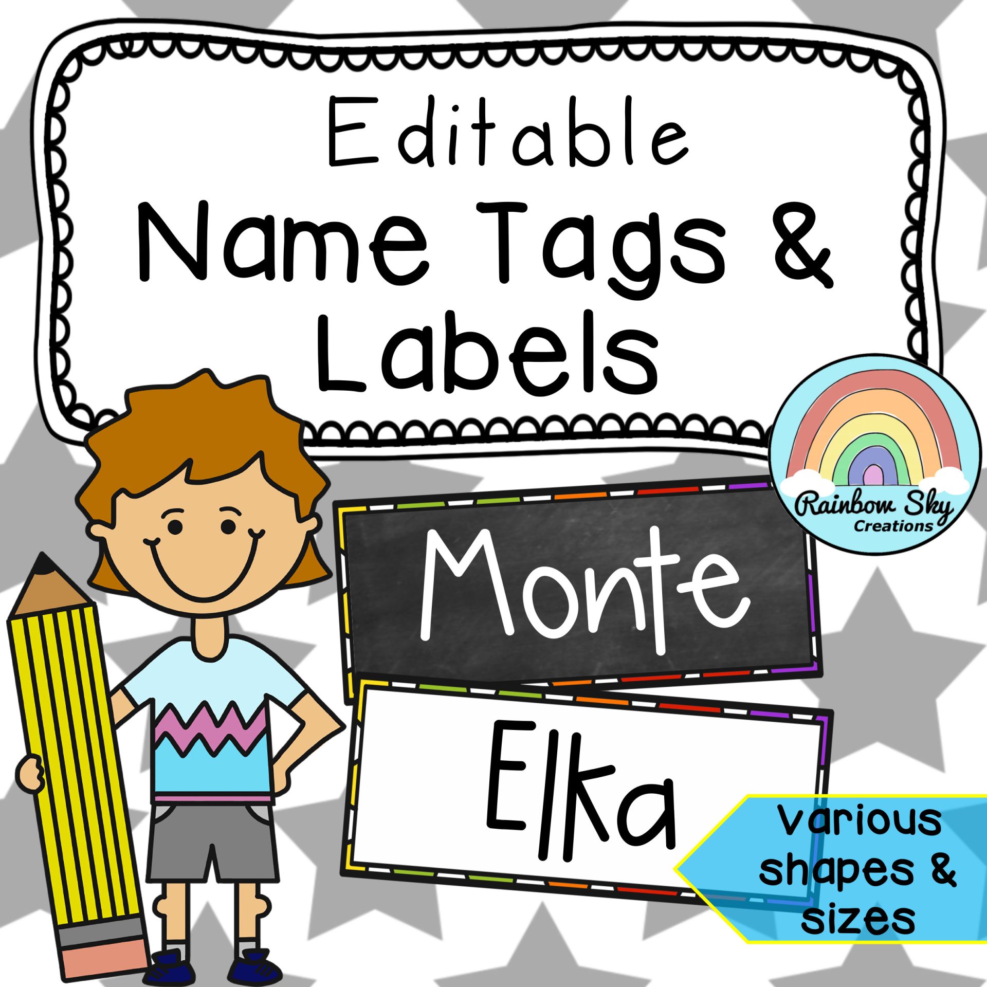 Editable Labels | Classroom Labels | Name Tags – Rainbow Sky Creations AU
