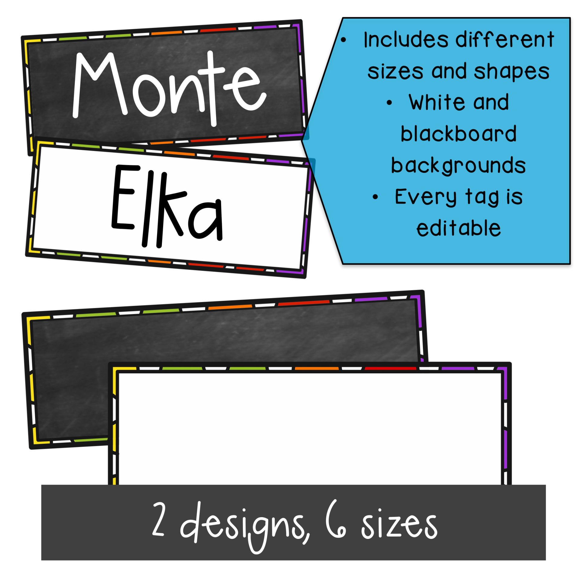 Editable Classroom Labels & Name Tags – Rainbow Sky Creations AU