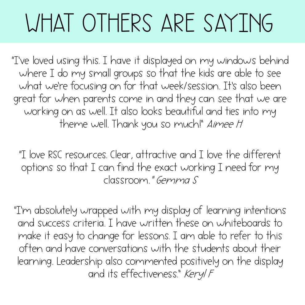 Editable Learning Intention Posters | WALT WILF TIB – Rainbow Sky ...