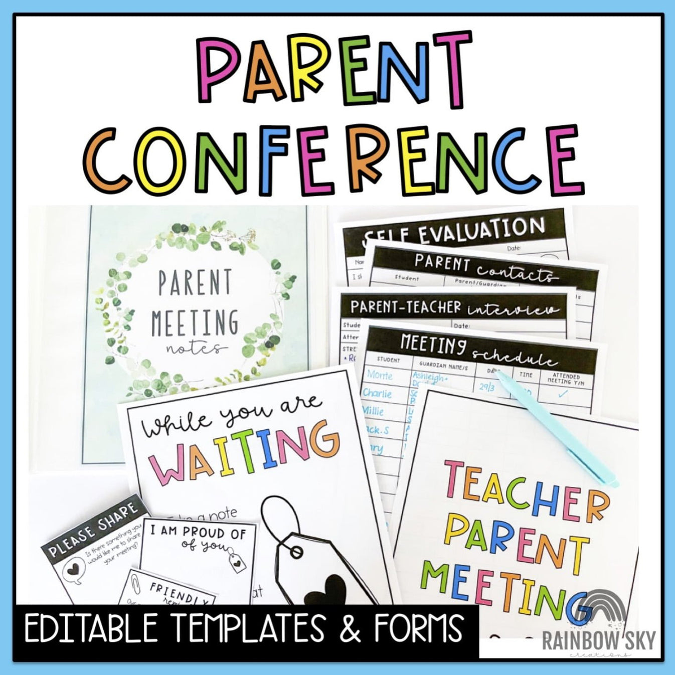 Parent Teacher Conference Templates - Parent Meeting Notes (Digital ...