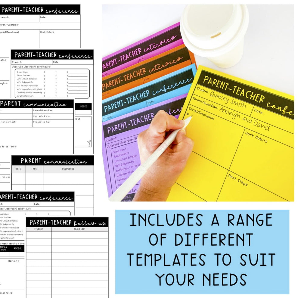 Parent Teacher Conference Templates - Parent Meeting Notes (Digital ...