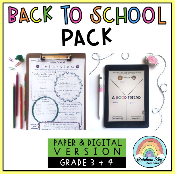 Back To School Activities BUNDLE | Grades 3-4 [Digital & Printable ...