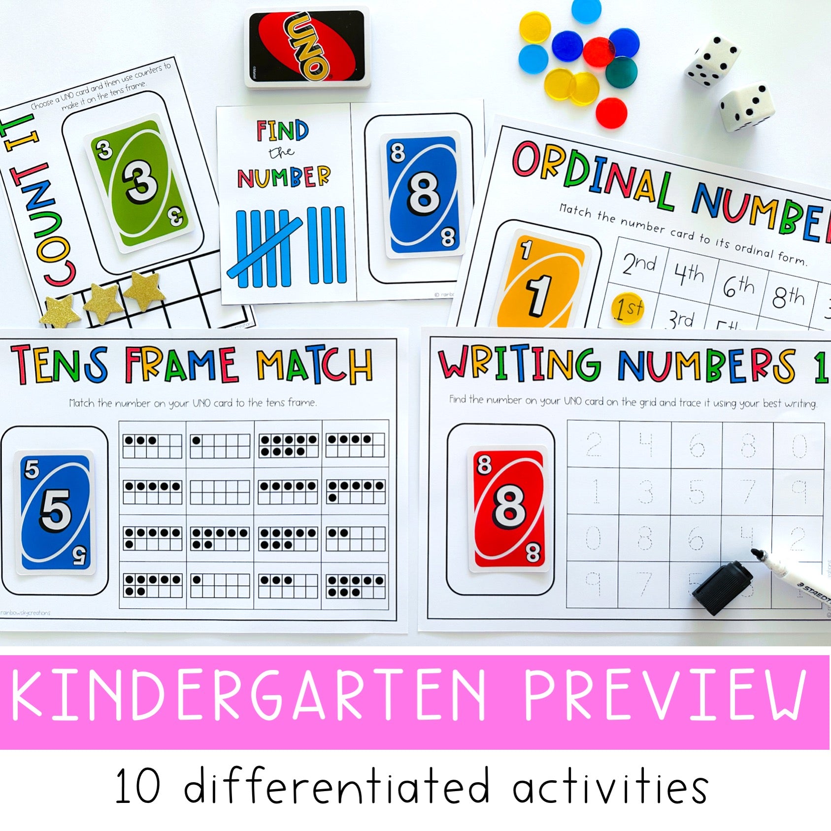 UNO Card Activities – Rainbow Sky Creations AU