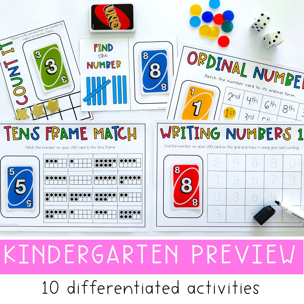 UNO Card Activities – Rainbow Sky Creations AU