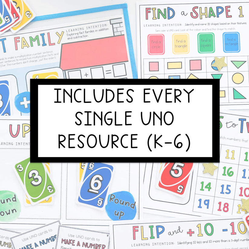 UNO Card Games ULTIMATE MEGA BUNDLE -Kindergarten - Grade 6 (Versions ...