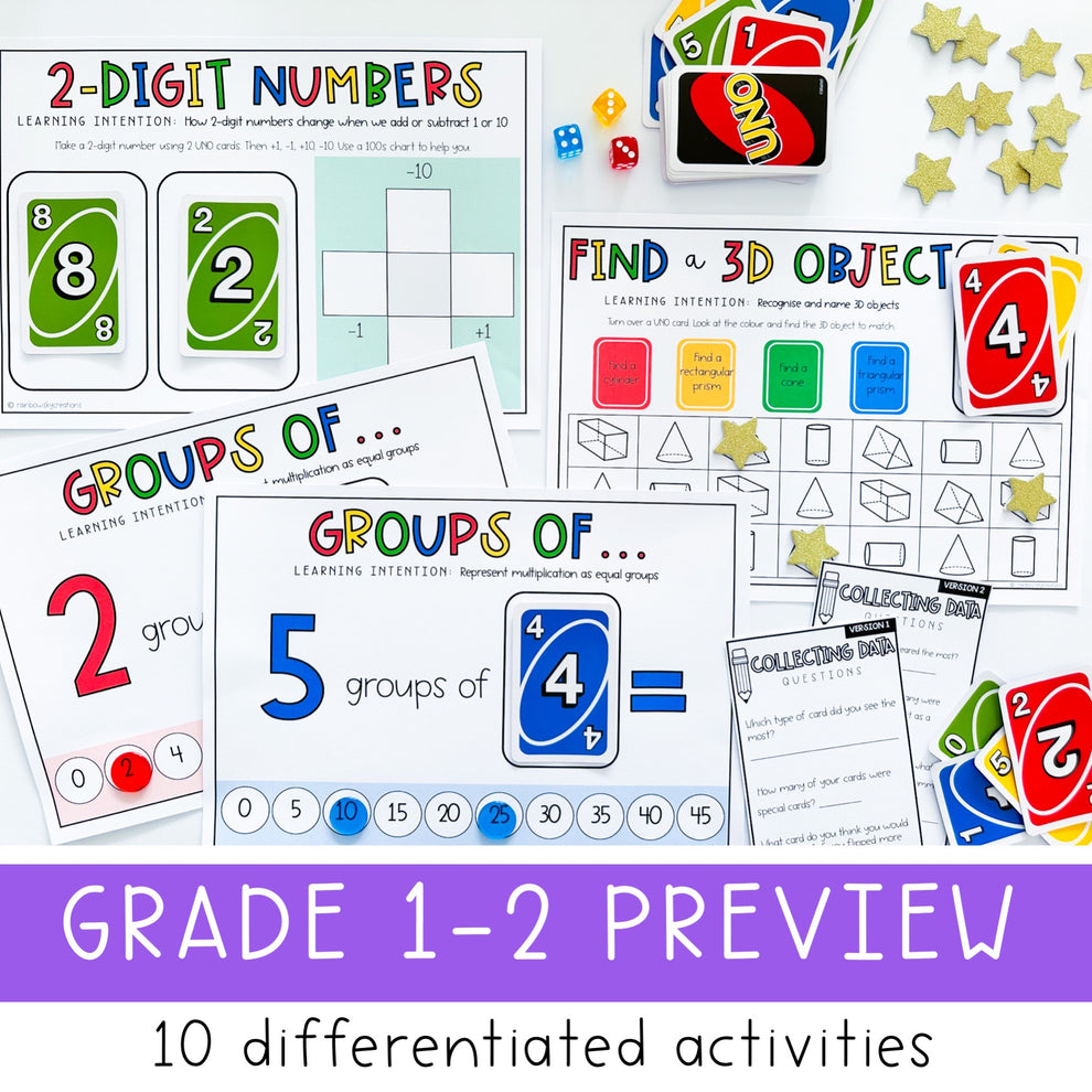 UNO Card Games BUNDLE - Kindergarten - Grade 6 (VERSION 3) – Rainbow ...