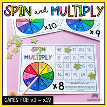Multiplication Spinner Games - Times Table Games x2-x12 – Rainbow Sky ...