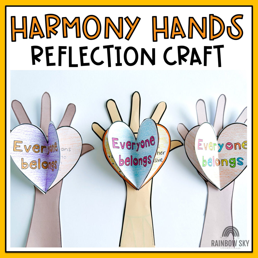 Harmony Week Hands Reflection Craft & Display – Rainbow Sky Creations AU