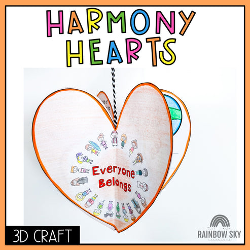 Harmony Day Hearts Display | Harmony Week Craft – Rainbow Sky Creations AU