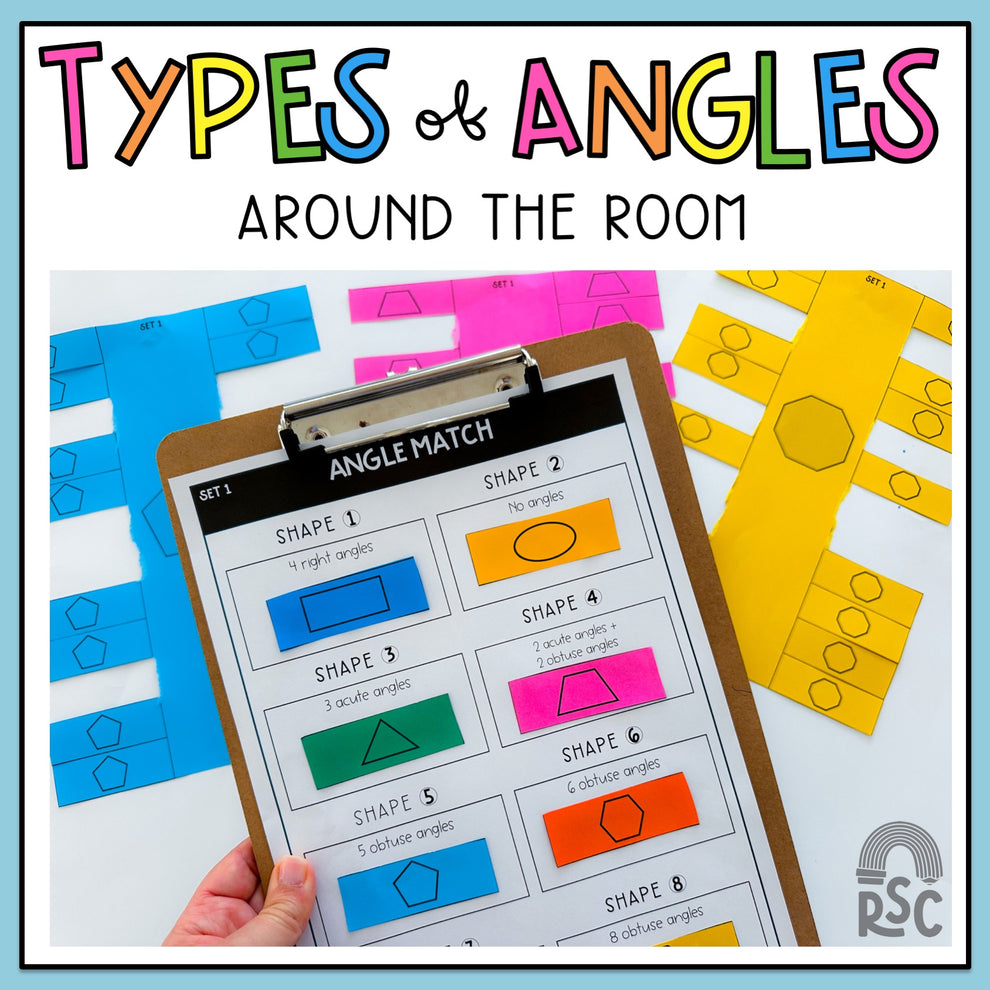 Identifying Angles Hunt - Around the Room Activity – Rainbow Sky ...