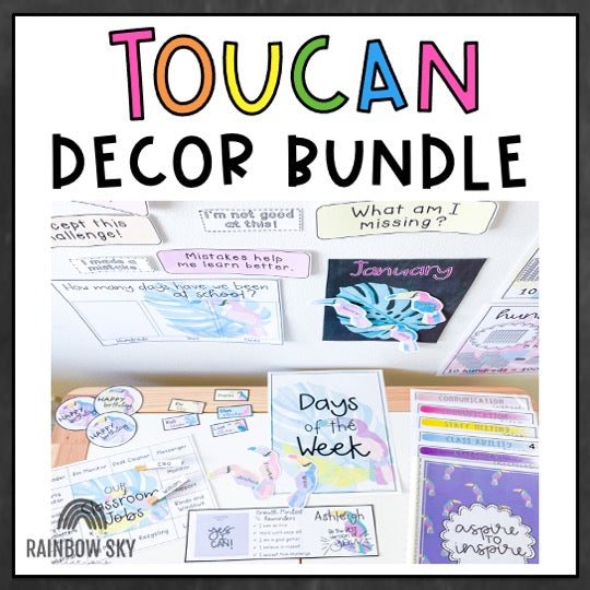 Classroom Decor BUNDLE [Tropical Theme] – Rainbow Sky Creations AU