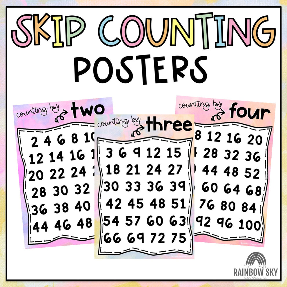Skip Counting Posters | Maths Posters [Pastel Theme] – Rainbow Sky ...