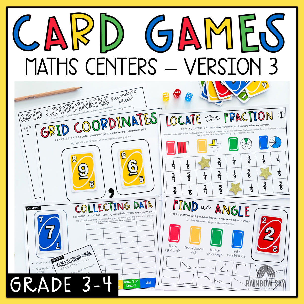 UNO Card Games - Grades 3-4 (VERSION 3) – Rainbow Sky Creations AU