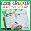 St Patrick's Day Math Code Cracker | March Escape Room – Rainbow Sky ...