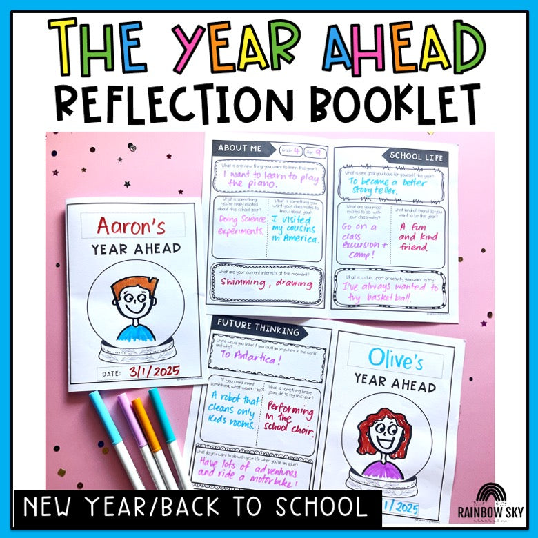 A Year Ahead Reflection Booklet - New Year 2026 Activity – Rainbow Sky ...