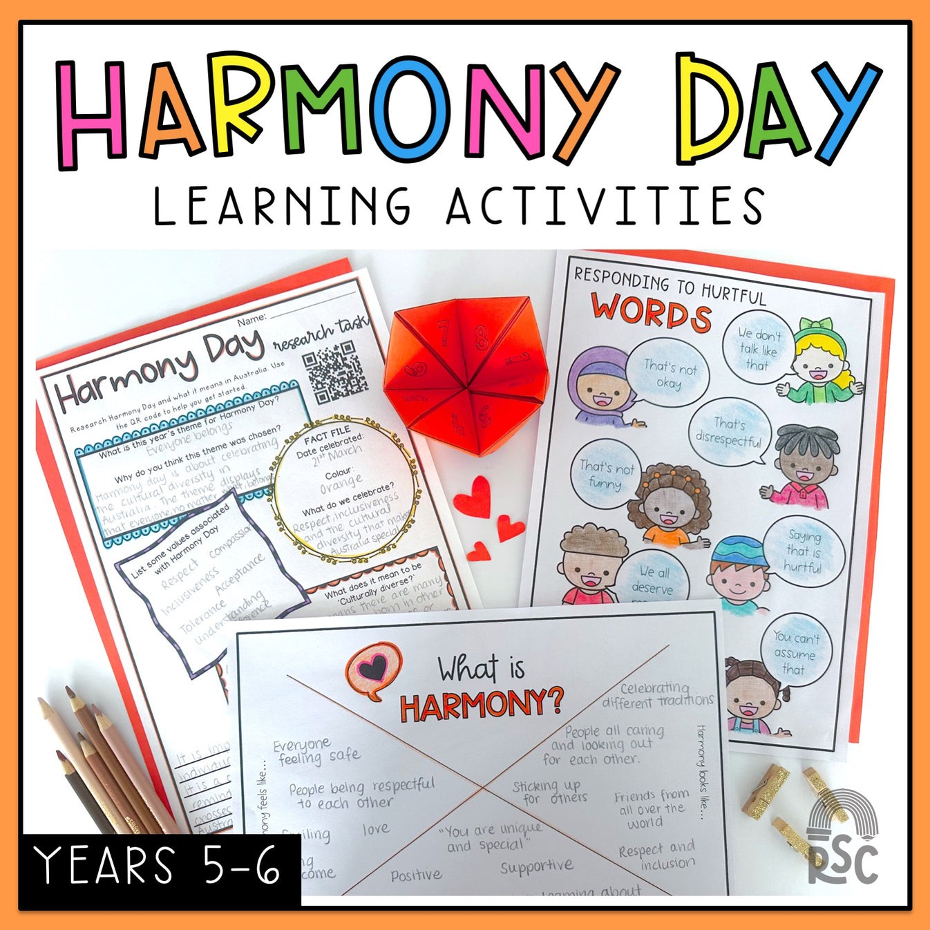Harmony Day Pack (Grades 5-6) – Rainbow Sky Creations AU