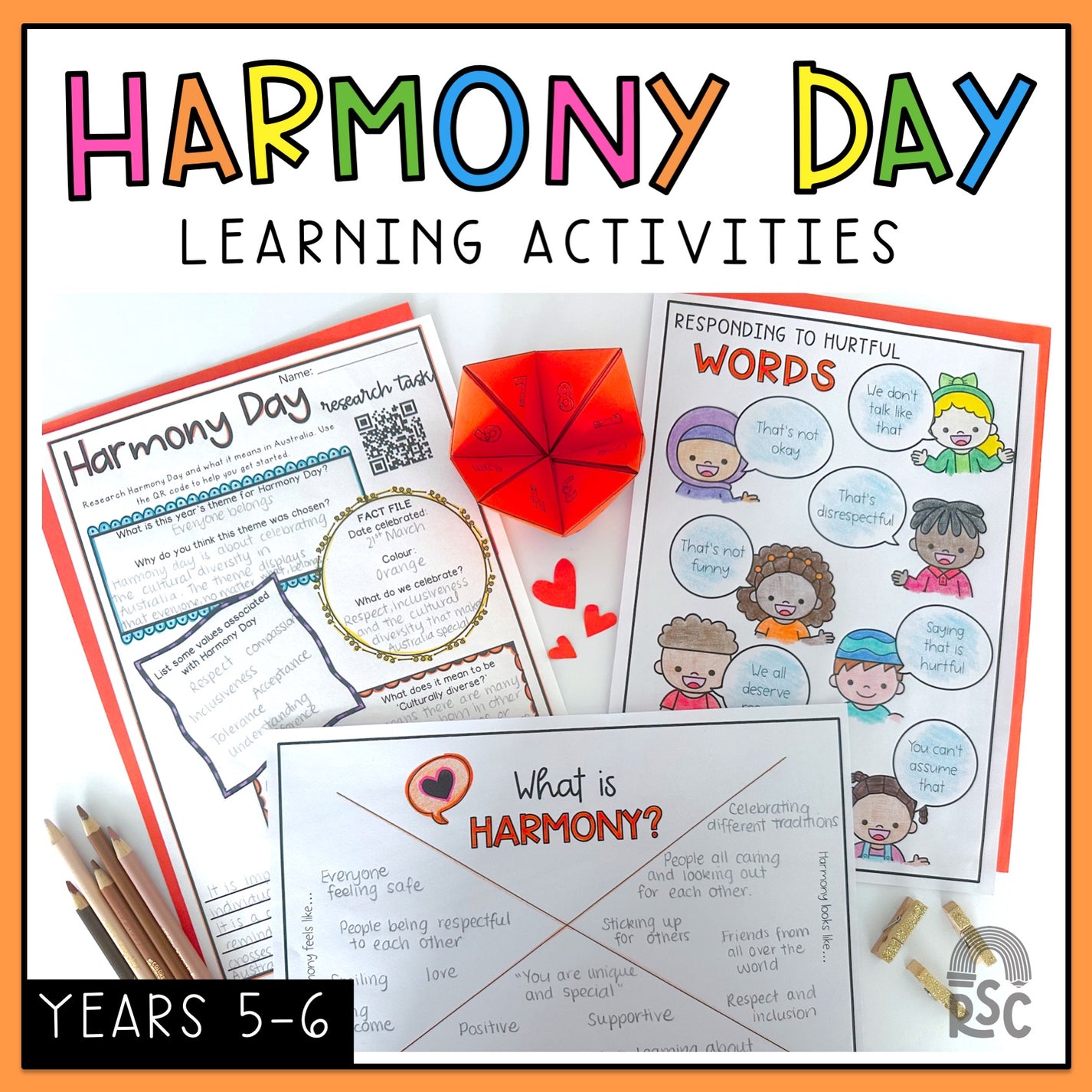 Harmony Day Pack (Grades 5-6) – Rainbow Sky Creations AU