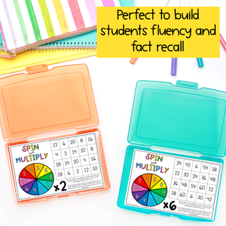 Multiplication Spinner Games | Times Table Games x2-x12 – Rainbow Sky ...