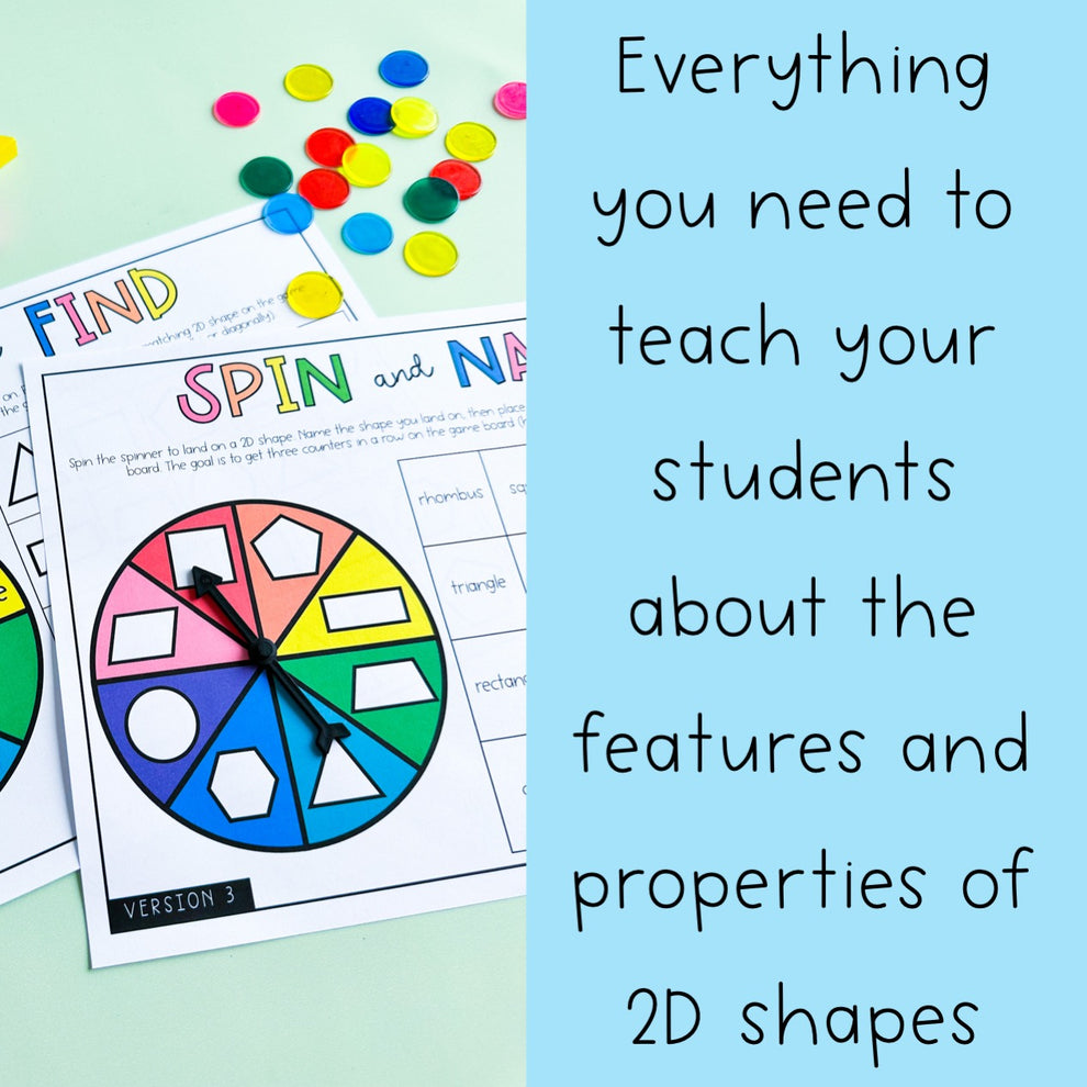 2D Shape Maths BUNDLE: 2D Shape Features and Attributes (Grade 1 & 2 ...