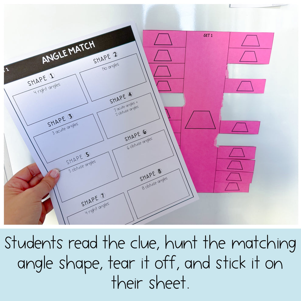 Identifying Angles Hunt - Around the Room Activity – Rainbow Sky ...