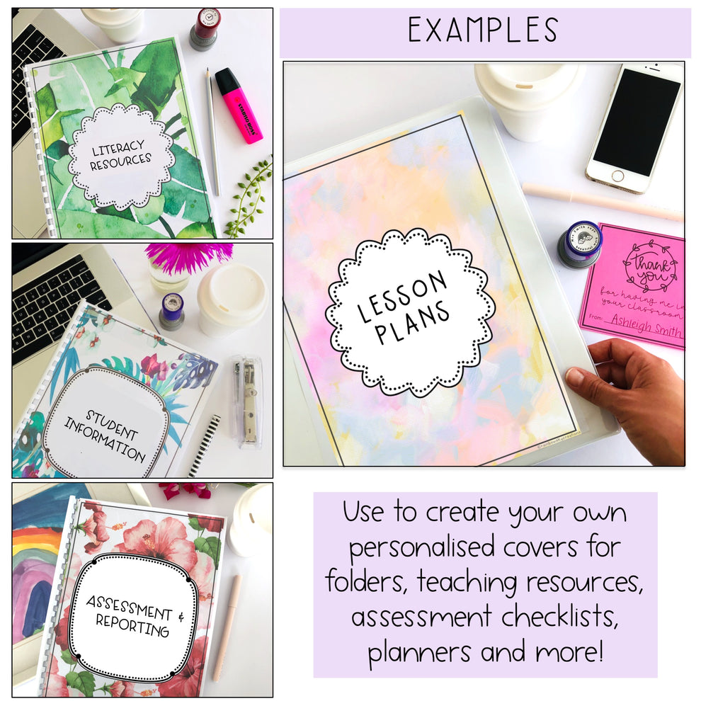 Editable Teacher Binder Covers - Folder Covers – Rainbow Sky Creations AU